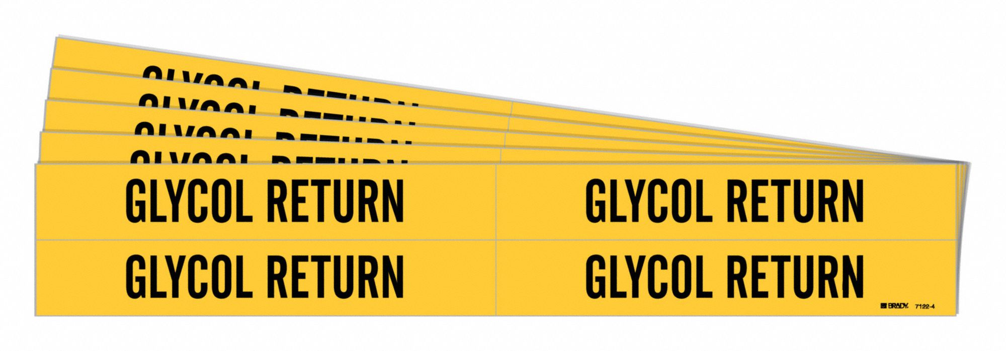 Glycol Return, Yellow, Pipe Marker - 781YM6|7122-4-PK - Grainger
