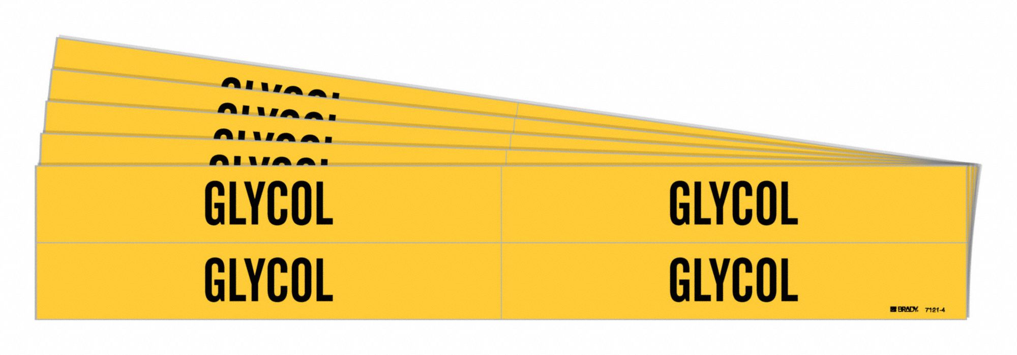 Glycol, Yellow, Pipe Marker - 781YR9|7121-4-PK - Grainger