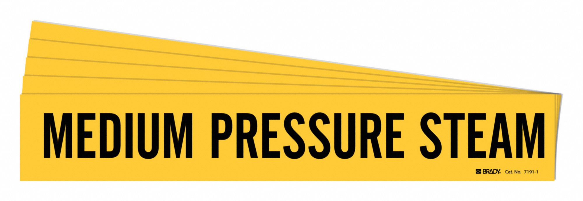 Medium Pressure Steam, Yellow, Pipe Marker - 781Z08|7191-1-PK - Grainger