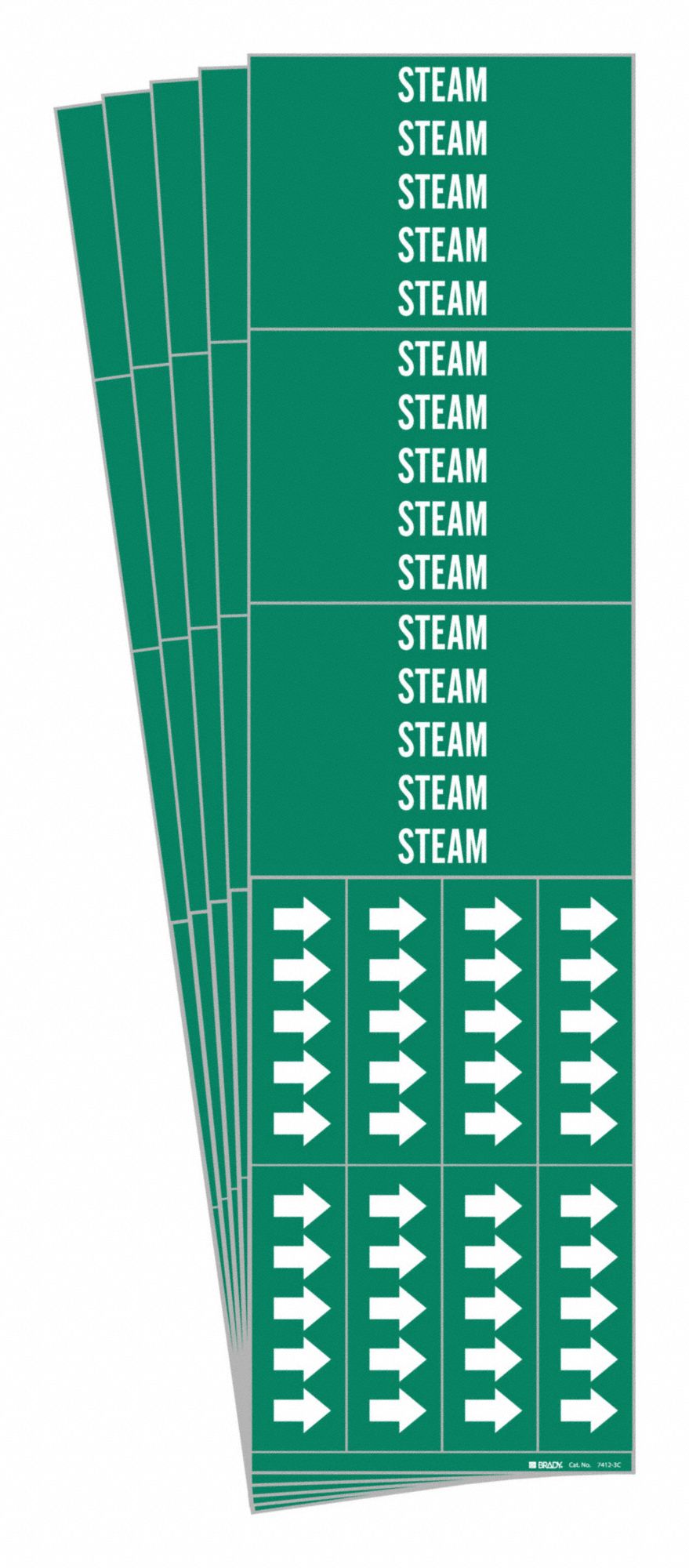 Steam, Green, Pipe Marker - 781Z14|7412-3C-PK - Grainger