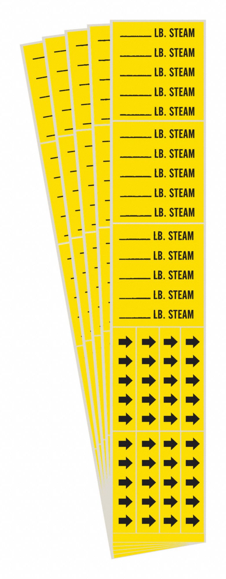 Lb. Steam, Yellow, Pipe Marker - 781Z19|7309-3C-PK - Grainger