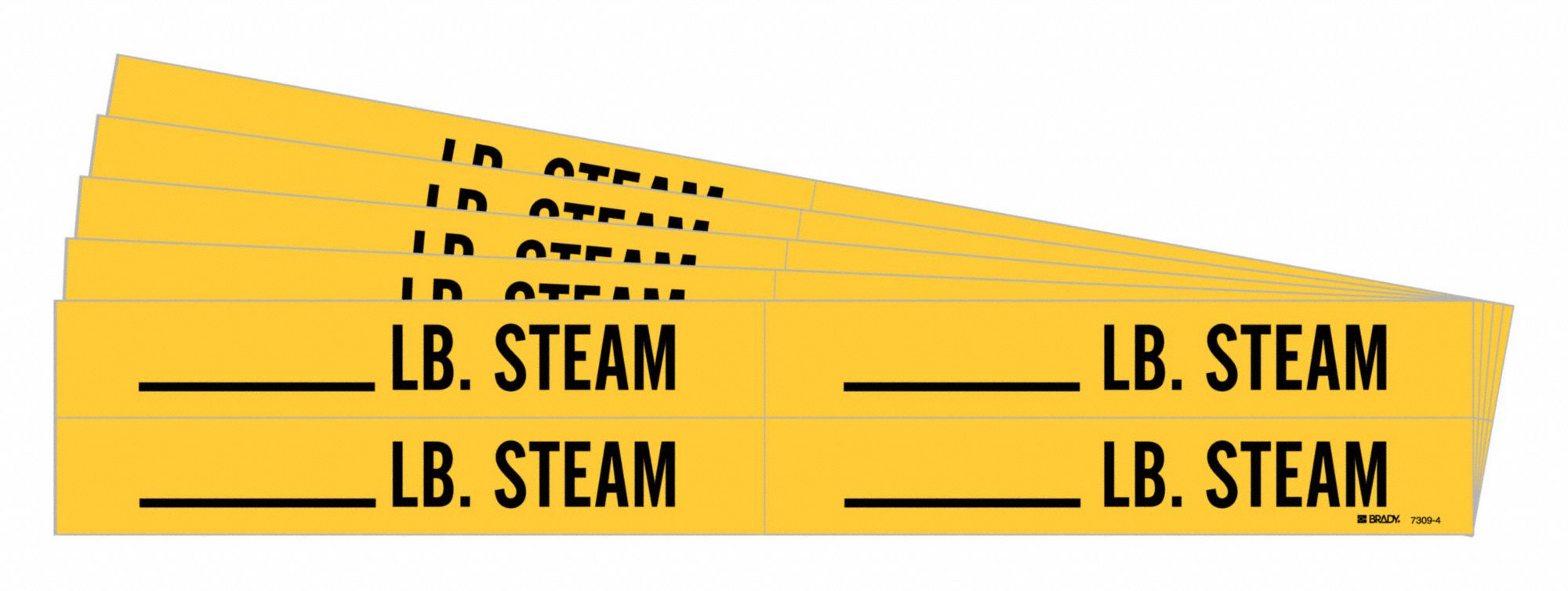 Lb. Steam, Yellow, Pipe Marker - 781Z33|7309-4-PK - Grainger