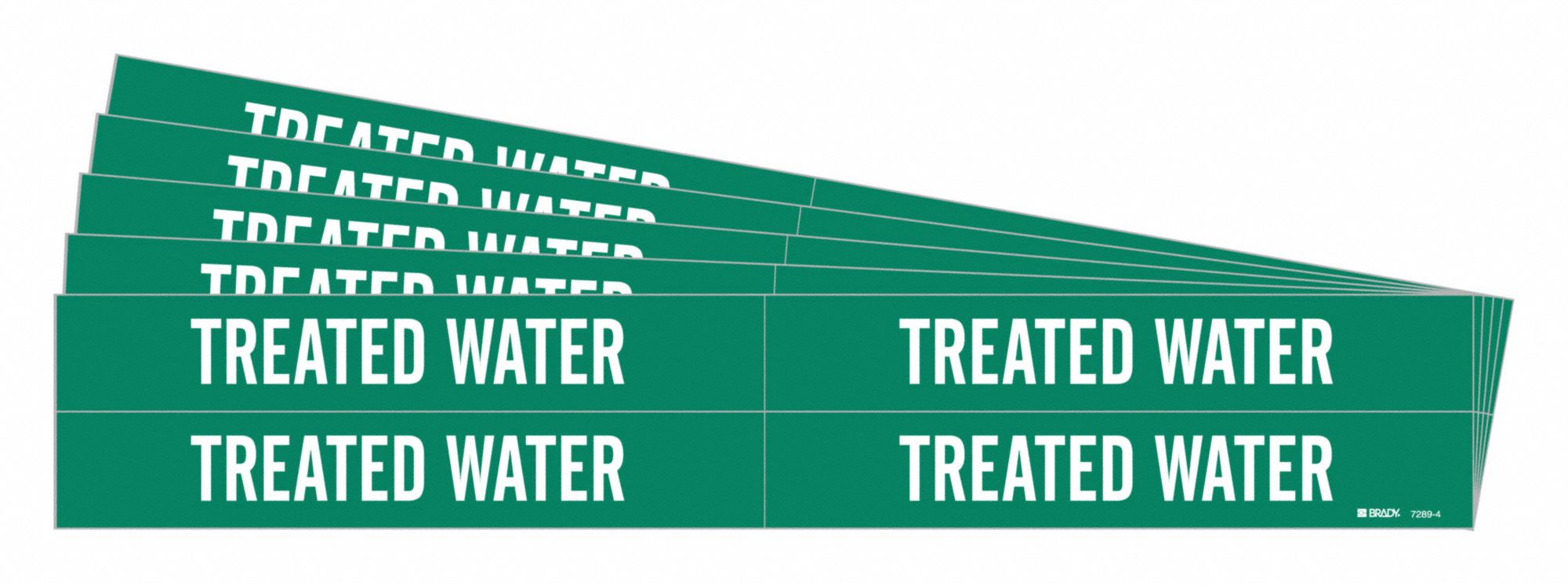 Treated Water, Green, Pipe Marker - 781Z57|7289-4-PK - Grainger