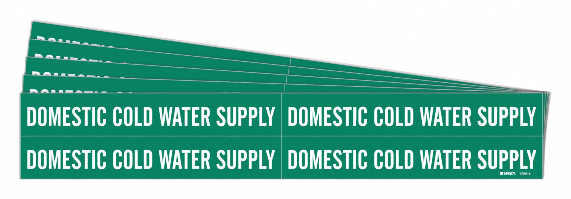 Domestic Cold Water Supply, Green, Pipe Marker - 781Z72|7086-4-PK ...