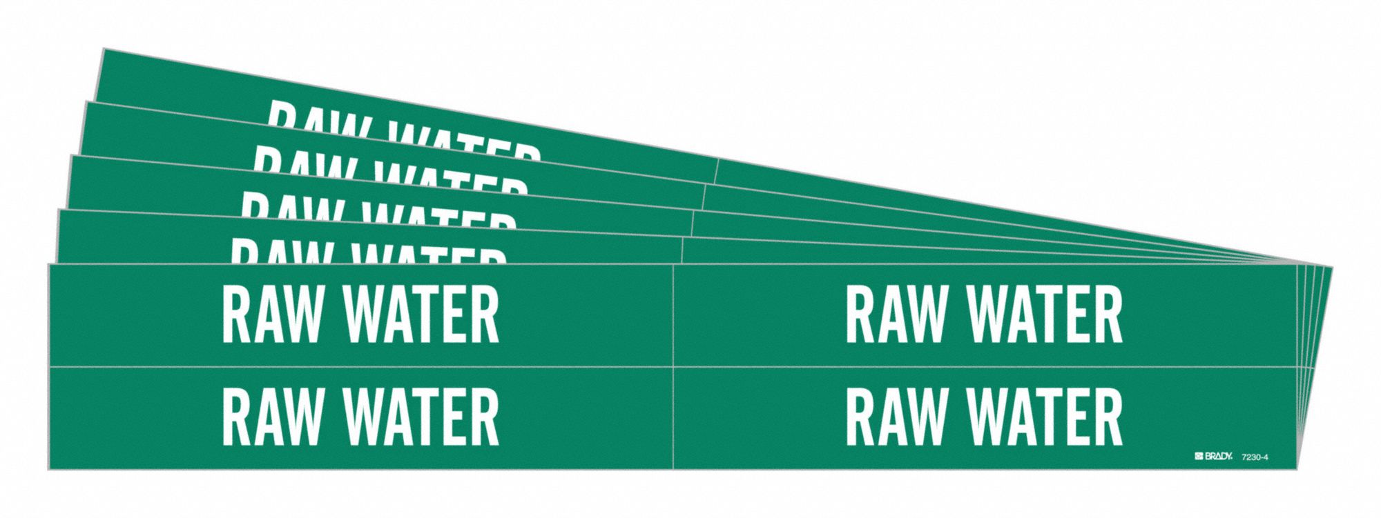 Raw Water, Green, Pipe Marker - 781Z75|7230-4-PK - Grainger