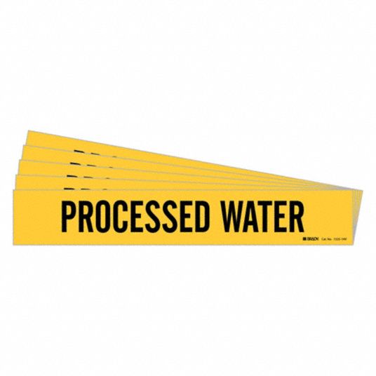 Processed Water, Yellow, Pipe Marker - 781ZF0|7225-1HV-PK - Grainger