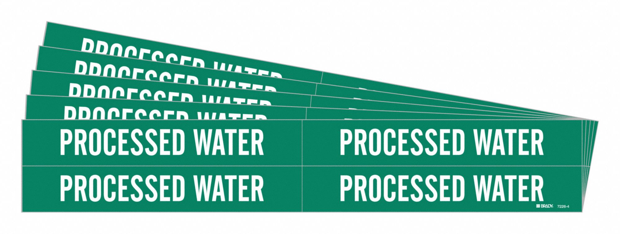 Process Water, Green, Pipe Marker - 781ZP7|7226-4-PK - Grainger