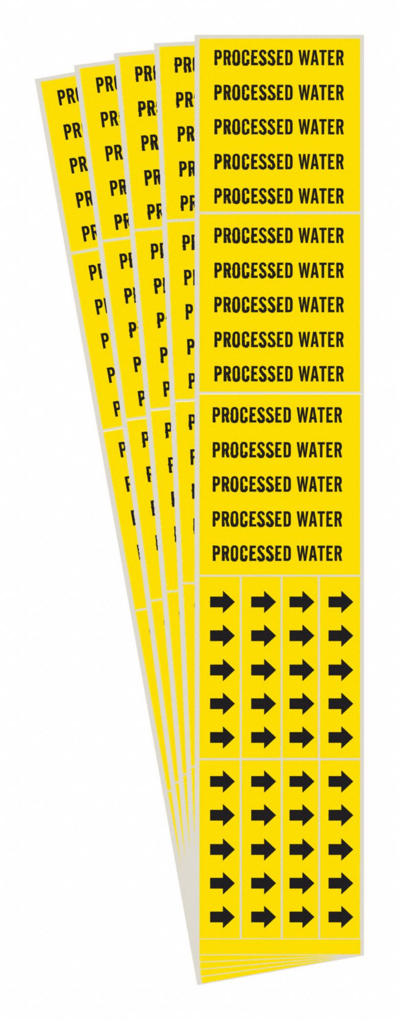 Processed Water, Yellow, Pipe Marker - 781ZW3|7225-3C-PK - Grainger