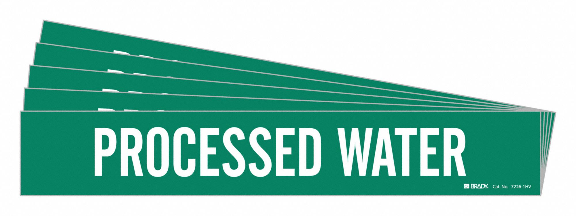 Processed Water, Green, Pipe Marker - 781ZY8|7226-1HV-PK - Grainger