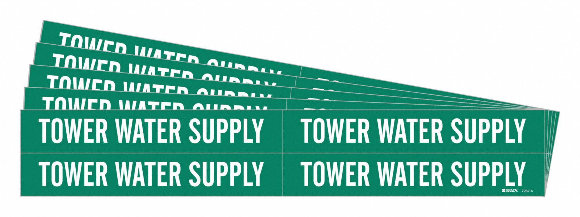 Tower Water Supply, Green, Pipe Marker - 782A05|7287-4-PK - Grainger