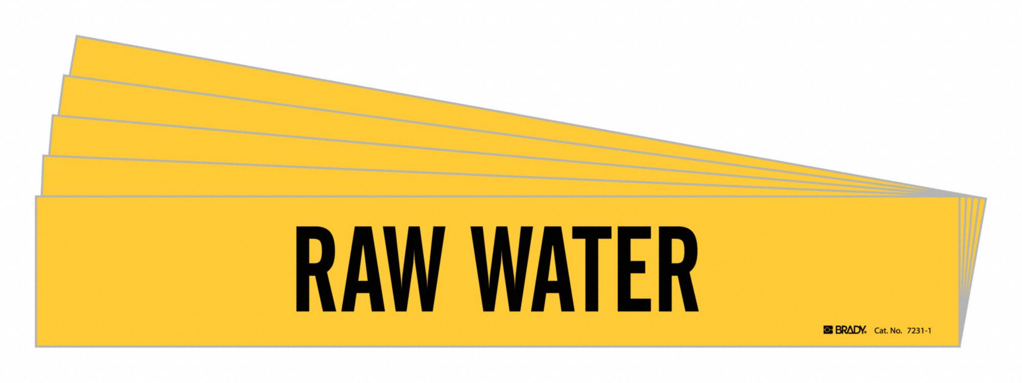 Raw Water, Yellow, Pipe Marker - 782A19|7231-1-PK - Grainger
