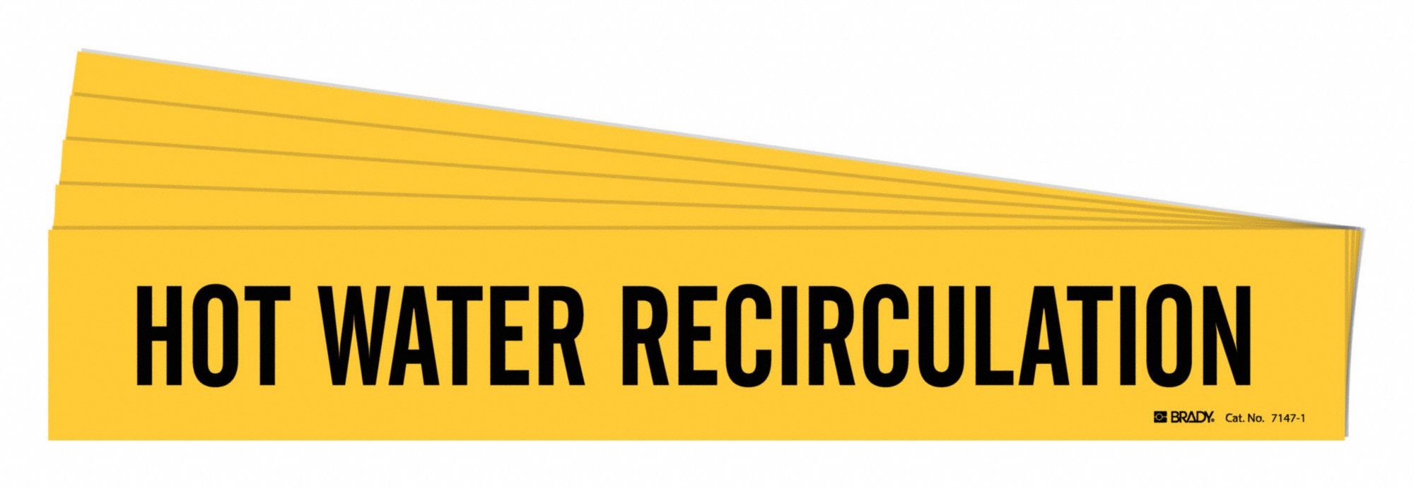 Hot Water Recirculation, Yellow, Pipe Marker - 782A31|7147-1-PK - Grainger