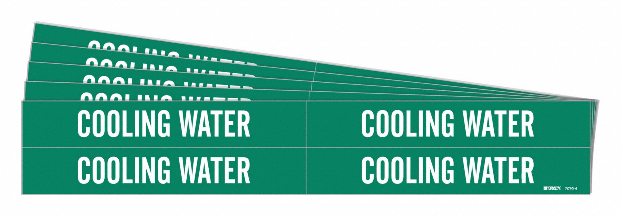 Cooling Water, Green, Pipe Marker - 782AC1|7070-4-PK - Grainger