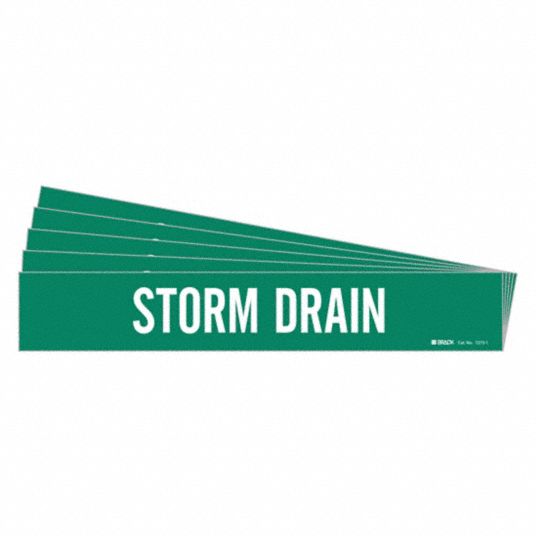 Storm Drain, Green, Pipe Marker - 782FC6|7273-1-PK - Grainger