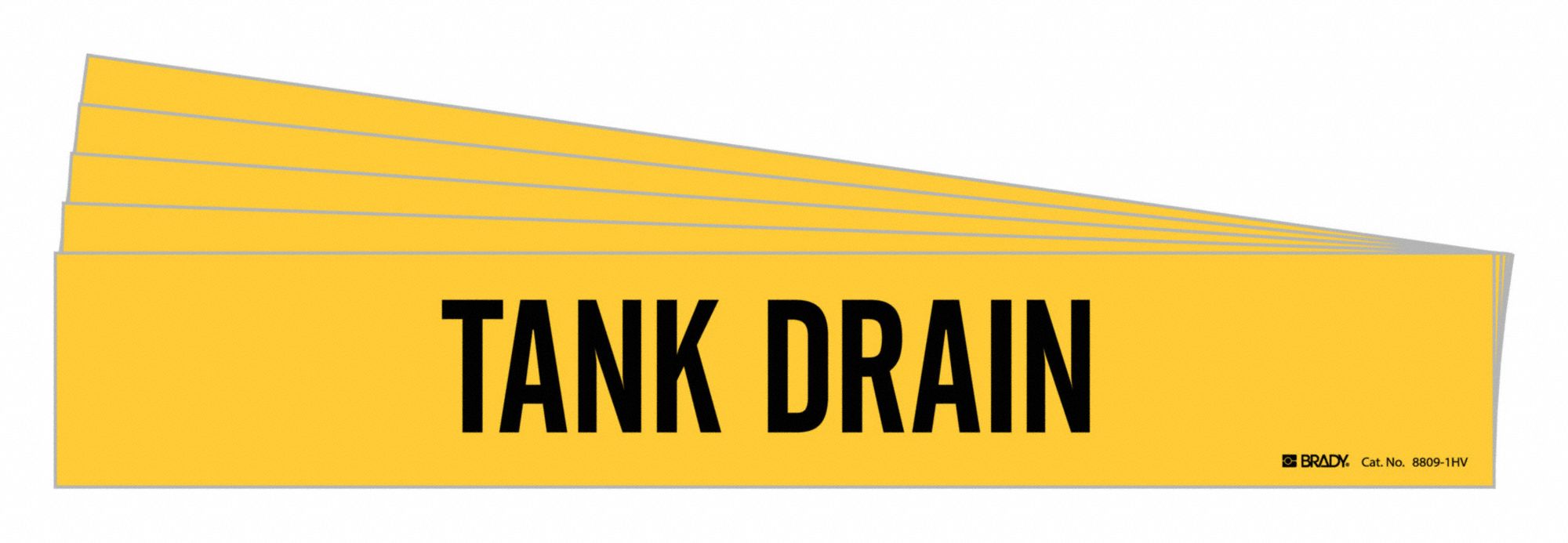 Tank Drain, Yellow, Pipe Marker - 782FE0|8809-1HV-PK - Grainger