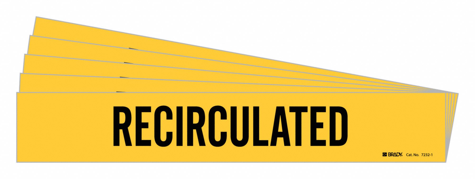 Recirculated, Yellow, Pipe Marker - 782FE1|7232-1-PK - Grainger