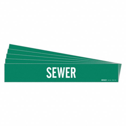 Sewer, Green, Pipe Marker - 782FG9|7259-1HV-PK - Grainger