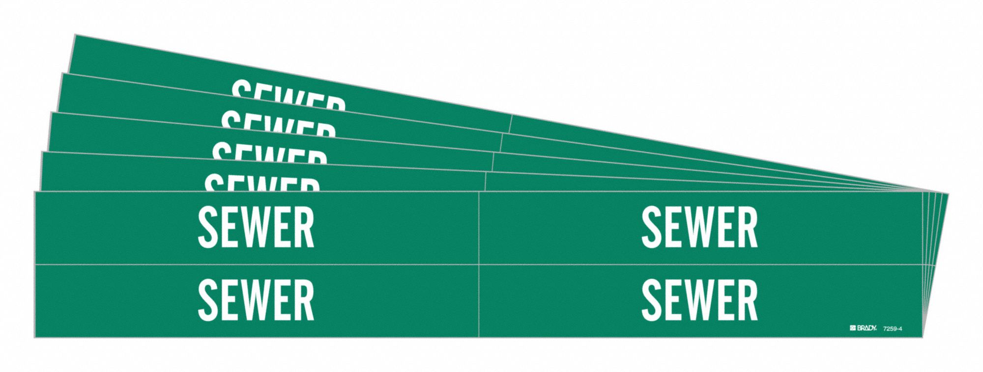 Sewer, Green, Pipe Marker - 782FK0|7259-4-PK - Grainger