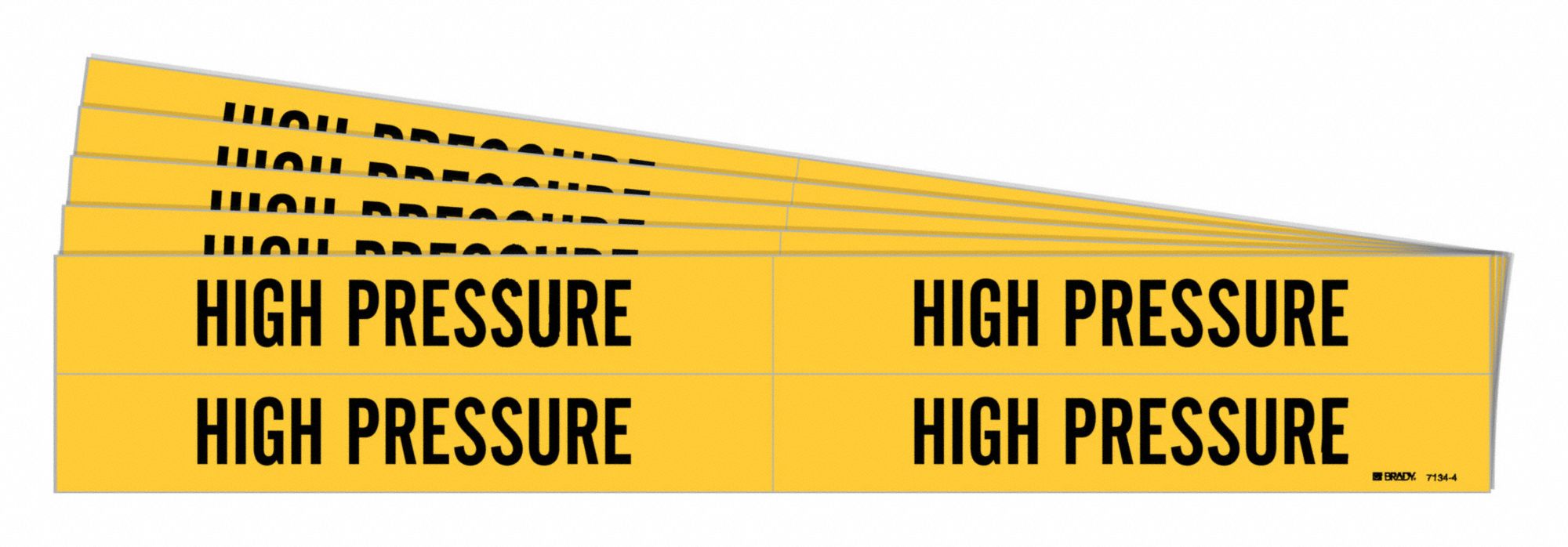 High Pressure, Yellow, Pipe Marker - 782FL9|7134-4-PK - Grainger
