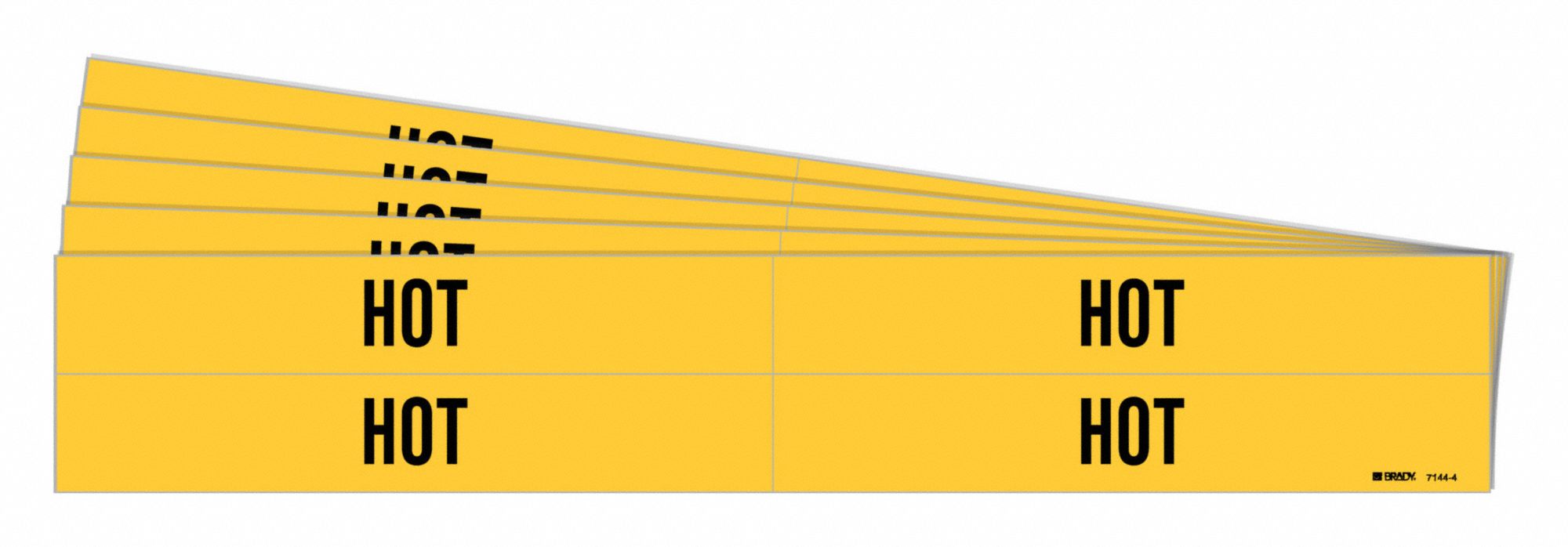 Hot, Yellow, Pipe Marker - 782FP0|7144-4-PK - Grainger