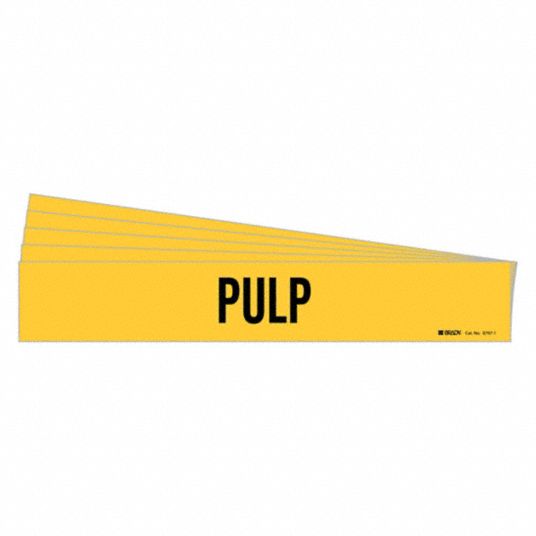 Pulp, Yellow, Pipe Marker - 782FT5|8797-1-PK - Grainger