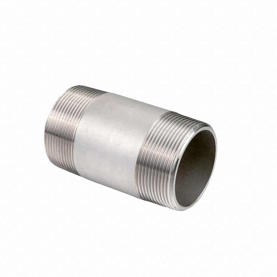 304 Stainless Steel, 2 1/2 in Nominal Pipe Size, Nipple - 782G98 ...