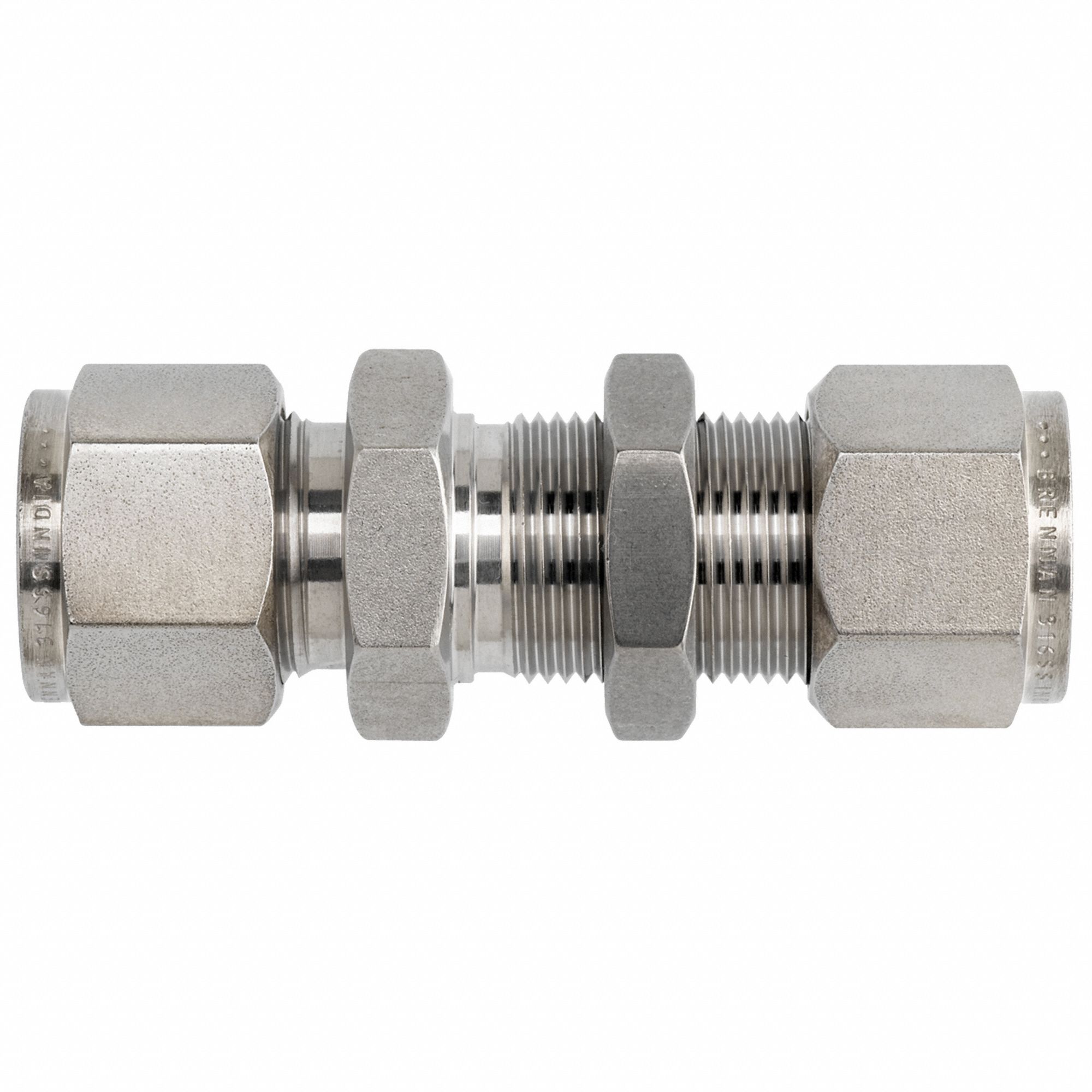 BRENNAN INDUSTRIES, 1/4 in OD x 1/4 in OD Fitting Size, Stainless Steel ...