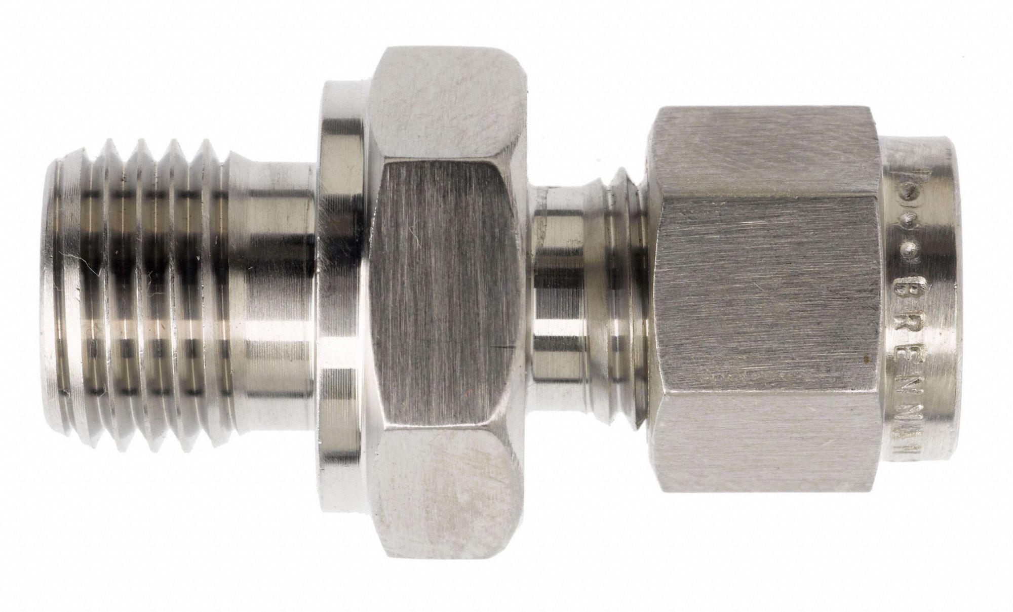 BRENNAN INDUSTRIES, 1/8 in OD 1/8 in Pipe Fitting Size, Stainless Steel, Compression Fitting ...