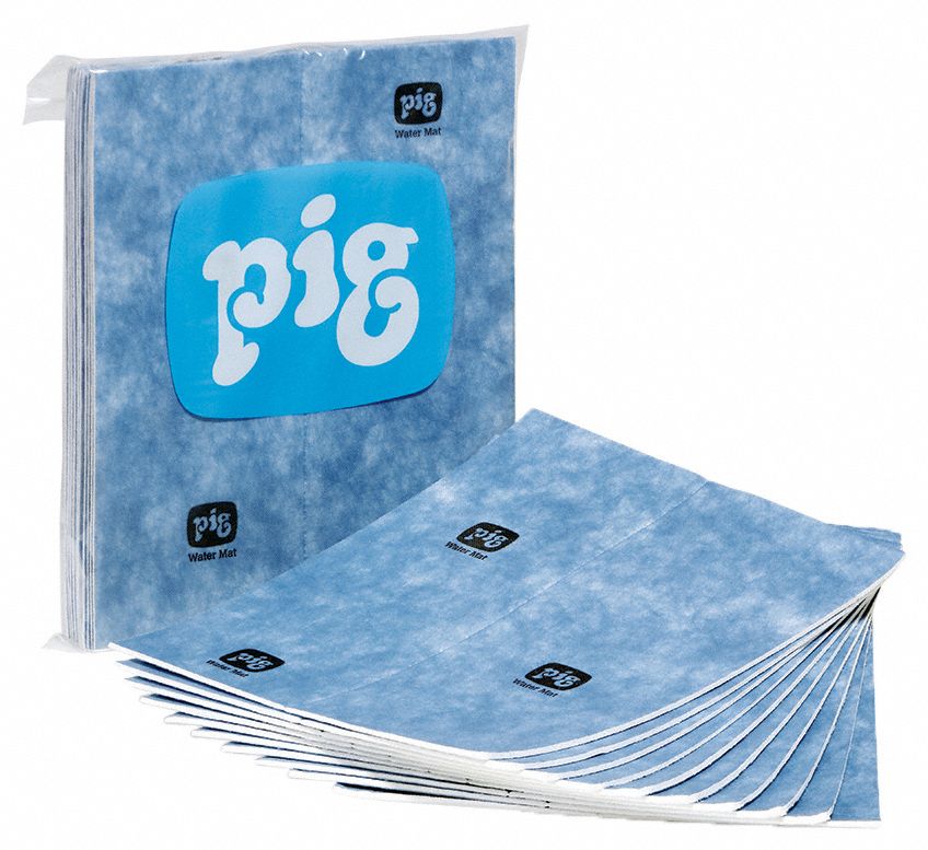PIG, 61 7/16 oz Volume Absorbed Per Pad, 19 in x 15 in Pad Size (L x W ...