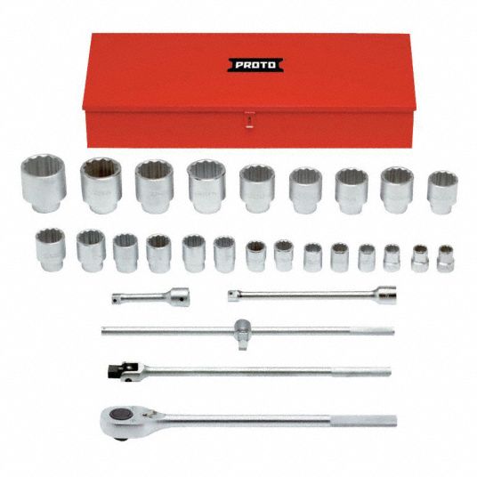 PROTO, 1 in Drive, 29 Piece, Socket Set - 783RZ6|J57104A - Grainger