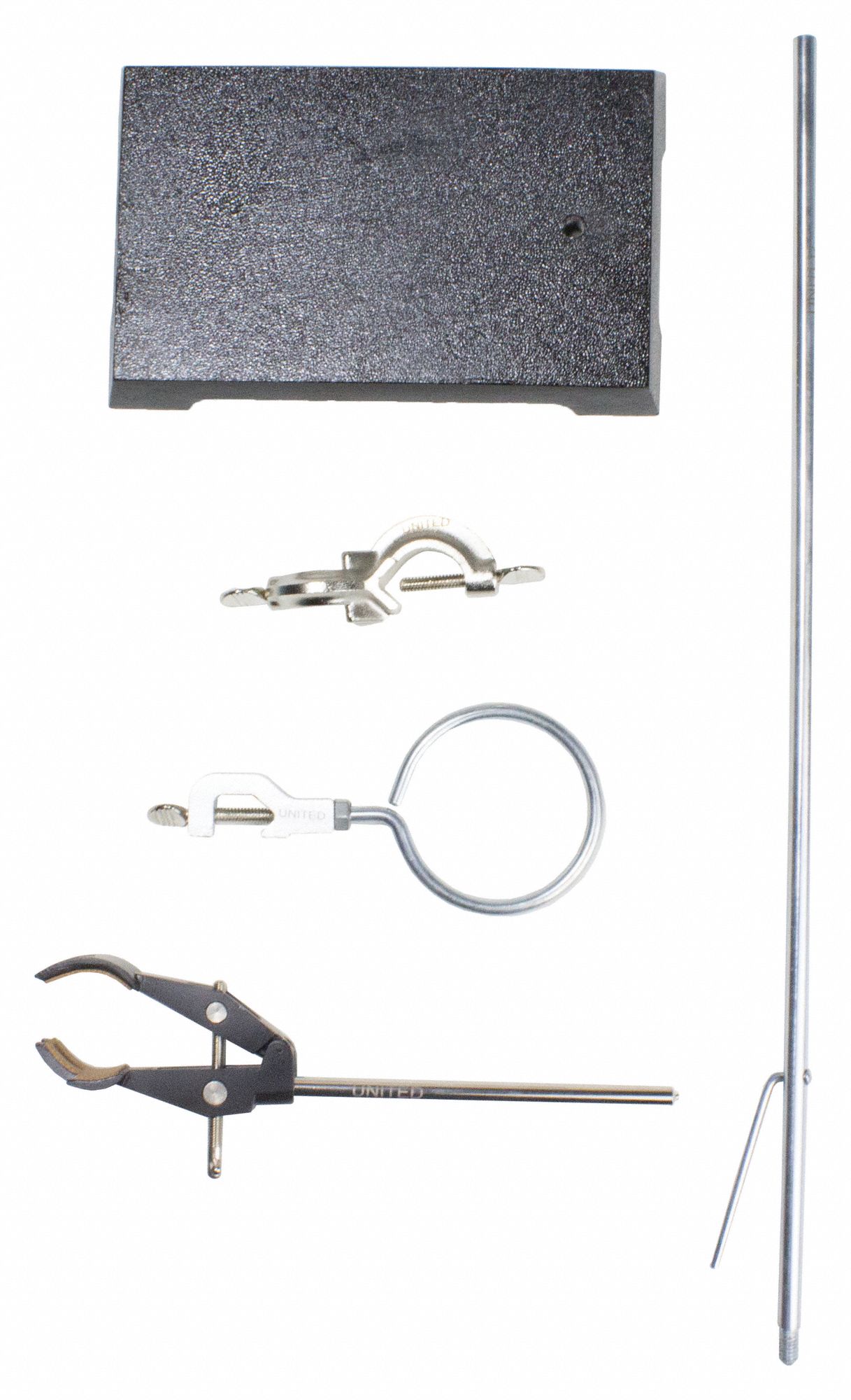 Aluminum (Clamp Holder)/Cork (Jaw)/Steel (Rod), 3 in Rod Dia, Support ...