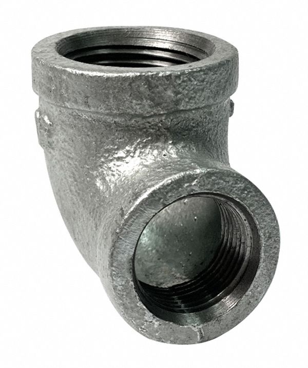 Malleable Iron, 1 in x 1/2 in, 90 Degrees Reducing Elbow - 783YE6 ...