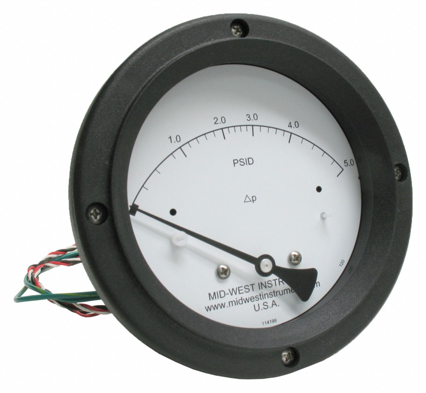 MIDWEST INSTRUMENT, Back, 1/4 in NPT Female, Differential Pressure ...