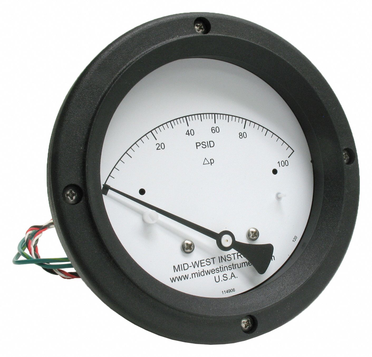 MIDWEST INSTRUMENT, Back, 1/4 in NPT Female, Differential Pressure ...