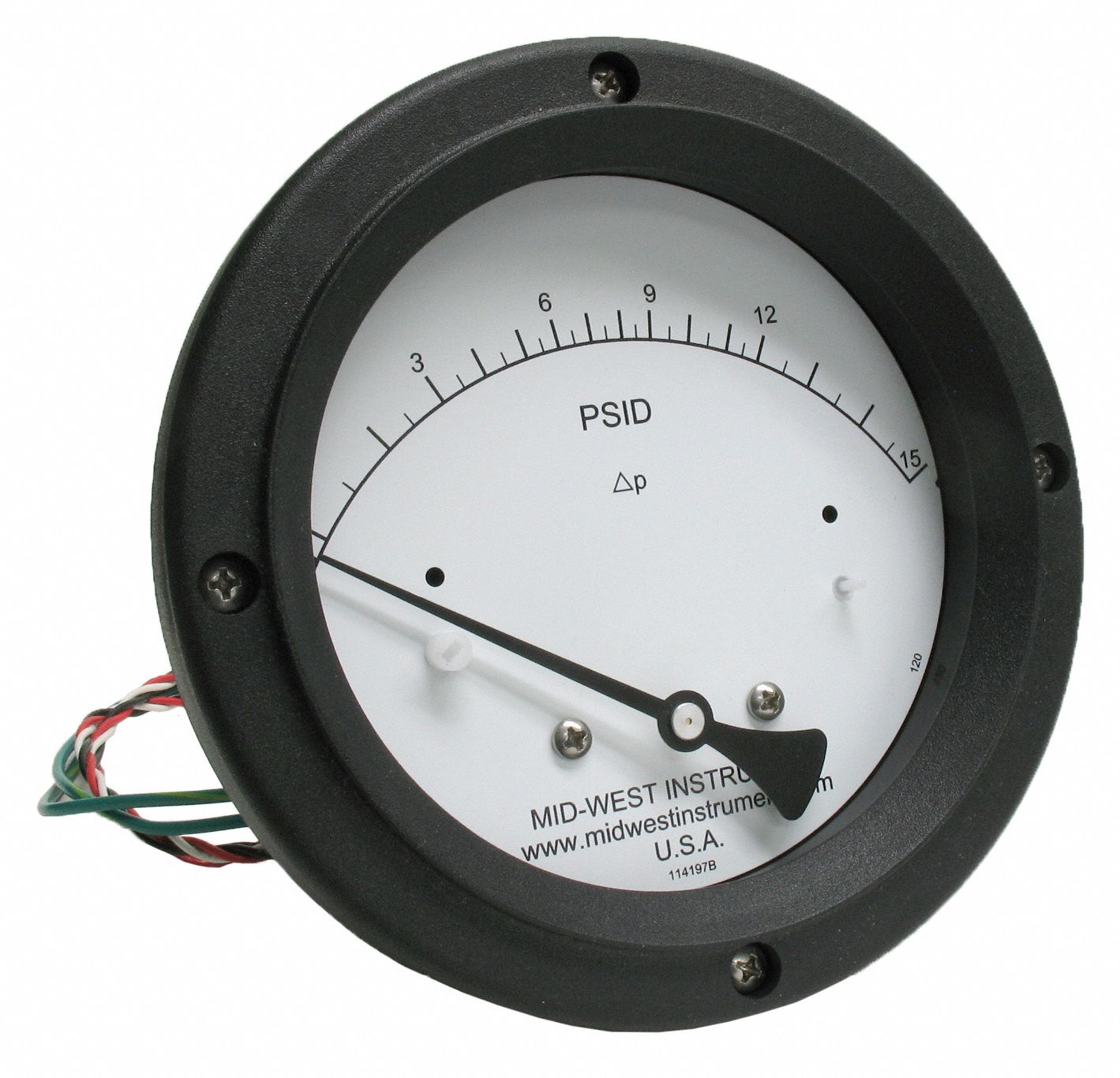 MIDWEST INSTRUMENT, Back, 1/4 in NPT Female, Differential Pressure ...