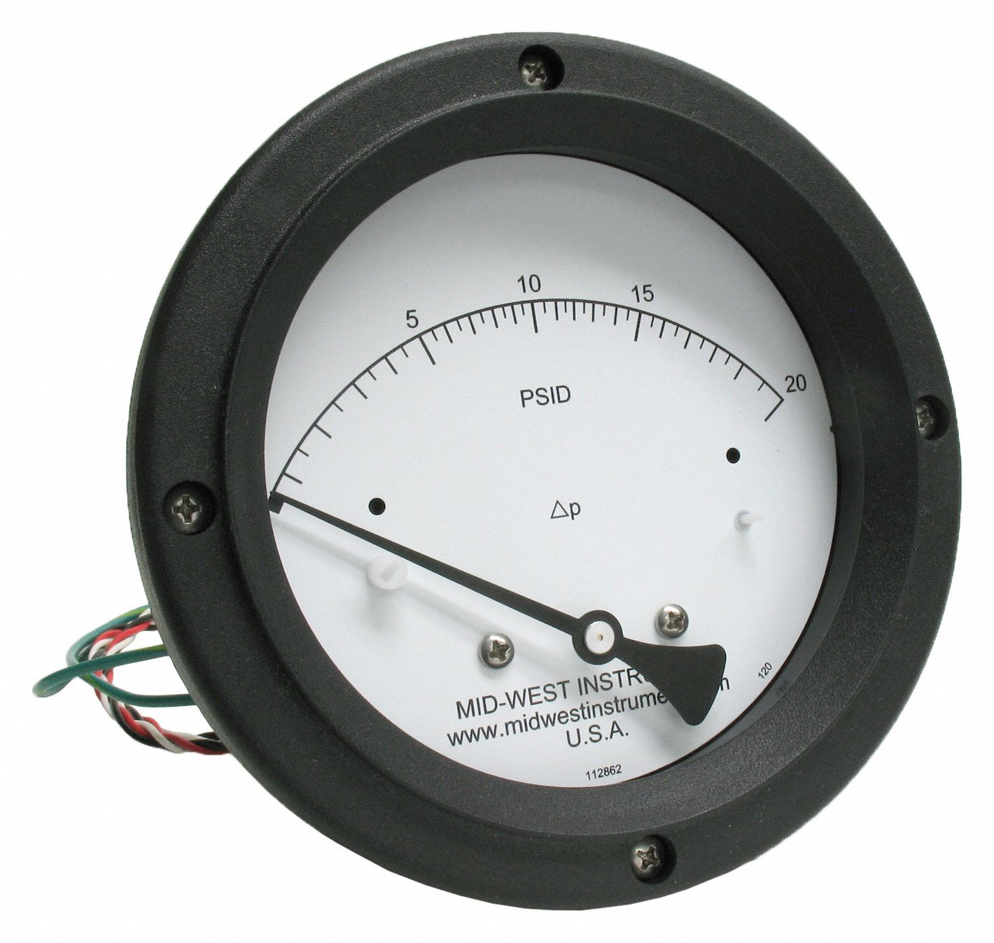 MIDWEST INSTRUMENT, Back, 1/4 in NPT Female, Differential Pressure ...