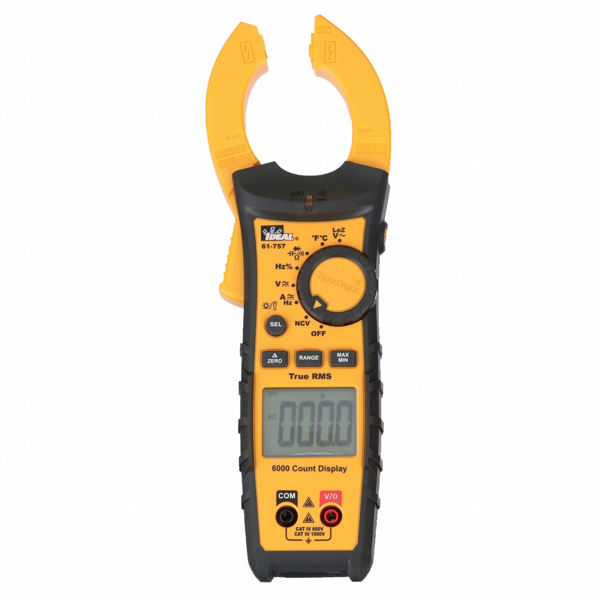 IDEAL, Clamp-Jaw Jaw, CAT III 1000V/CAT IV 600V, Clamp Meter - 784FK4 ...