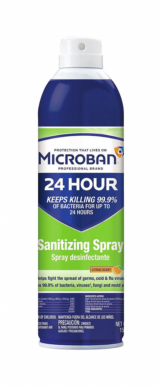 MICROBAN, Aerosol Spray Can, 15 oz Container Size, Disinfectant and ...