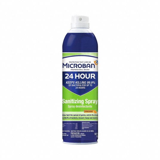 MICROBAN, Aerosol Spray Can, 15 oz Container Size, Disinfectant and ...