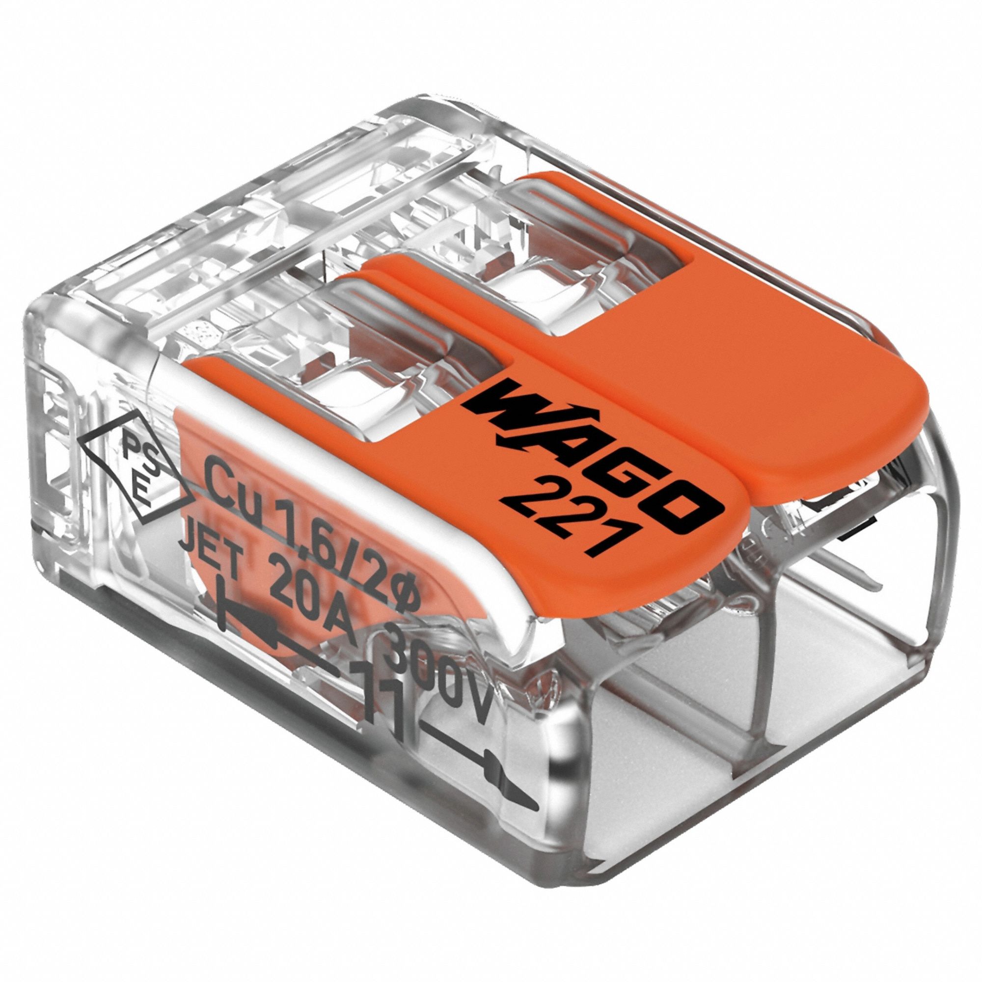 WAGO, Transparent, Polycarbonate, Splicing Connector - 820KC1|221-412 ...