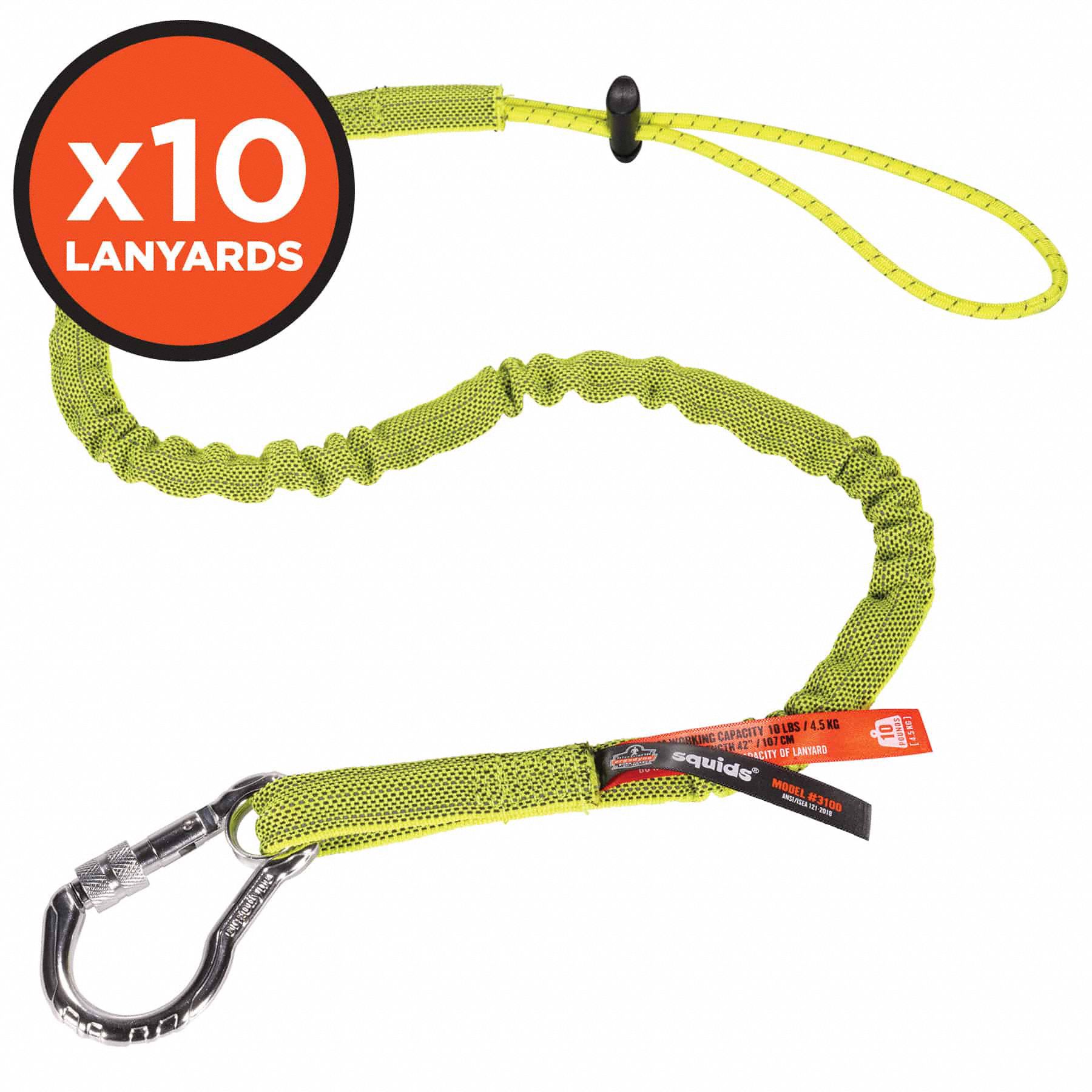 SQUIDS BY ERGODYNE, Std Tether, Carabiner Attachment, Tool Lanyard ...