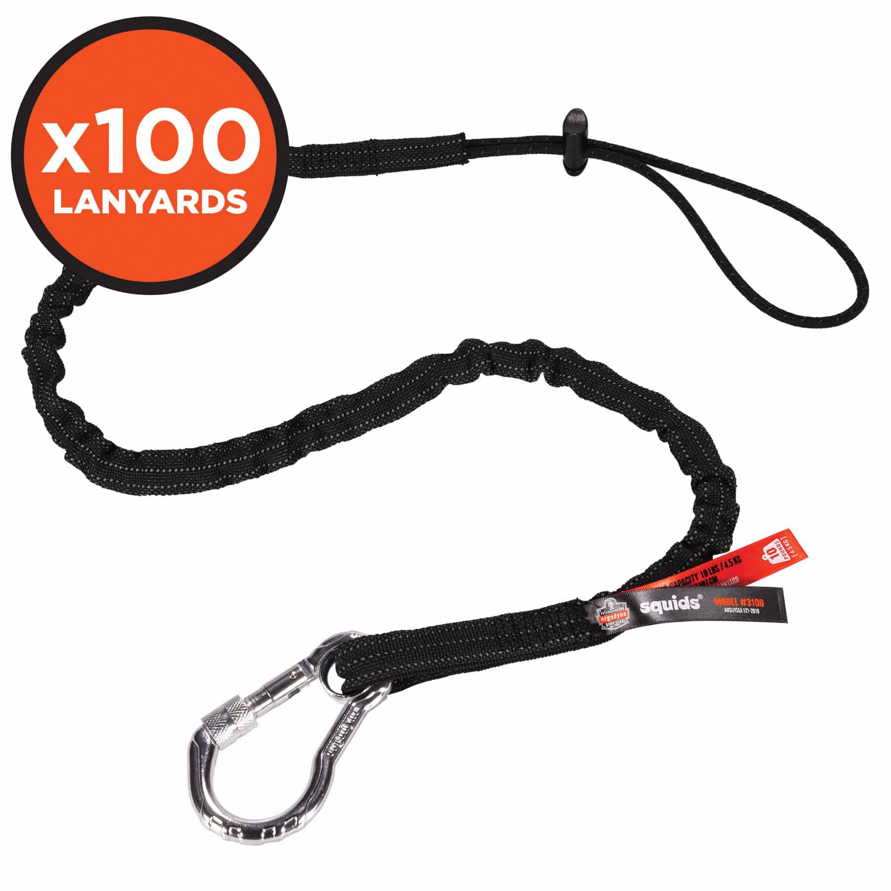 SQUIDS BY ERGODYNE, Std Tether, Carabiner Attachment, Tool lanyard ...