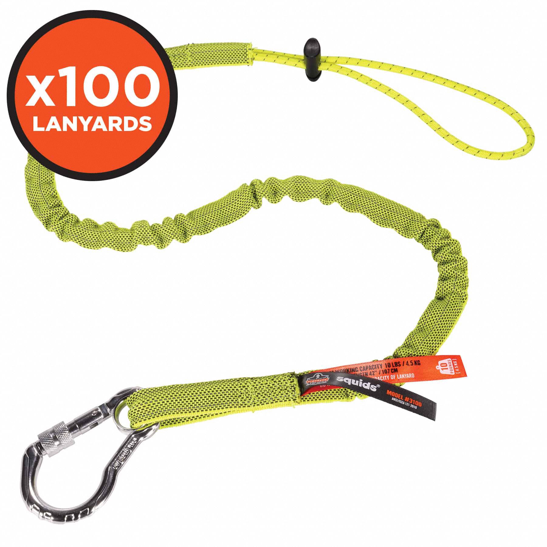 SQUIDS BY ERGODYNE, Std Tether, Carabiner Attachment, Tool lanyard ...