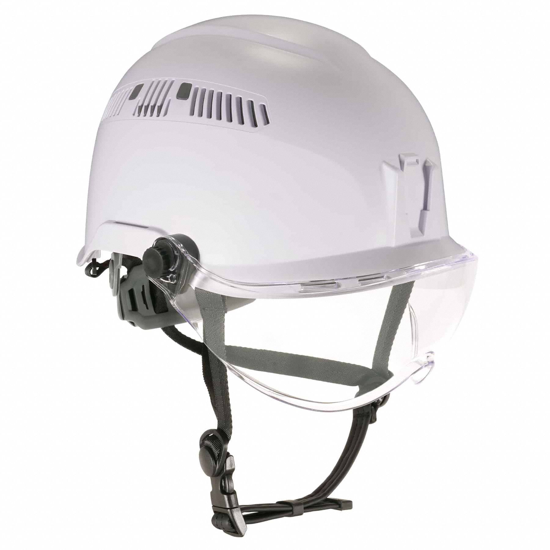 SKULLERZ BY ERGODYNE, White, No Graphics, Class C Safety Helmet + Visor ...