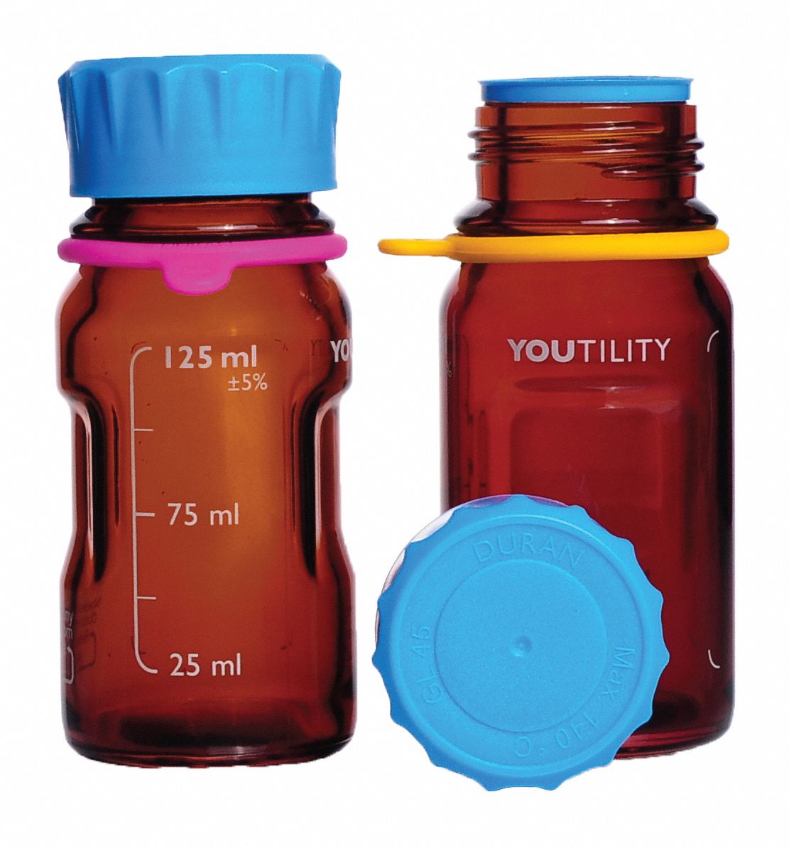 Borosilicate Glass, 125 mL Capacity - mL, Bottle - 786DY8|218862859 ...