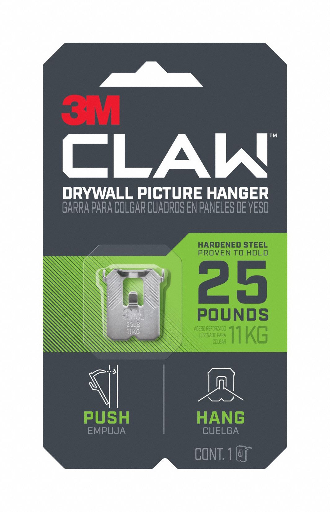 3M, Push-In, 25 lb Wt Capacity, Picture Hanger - 786EJ5|3PH25-1ES ...