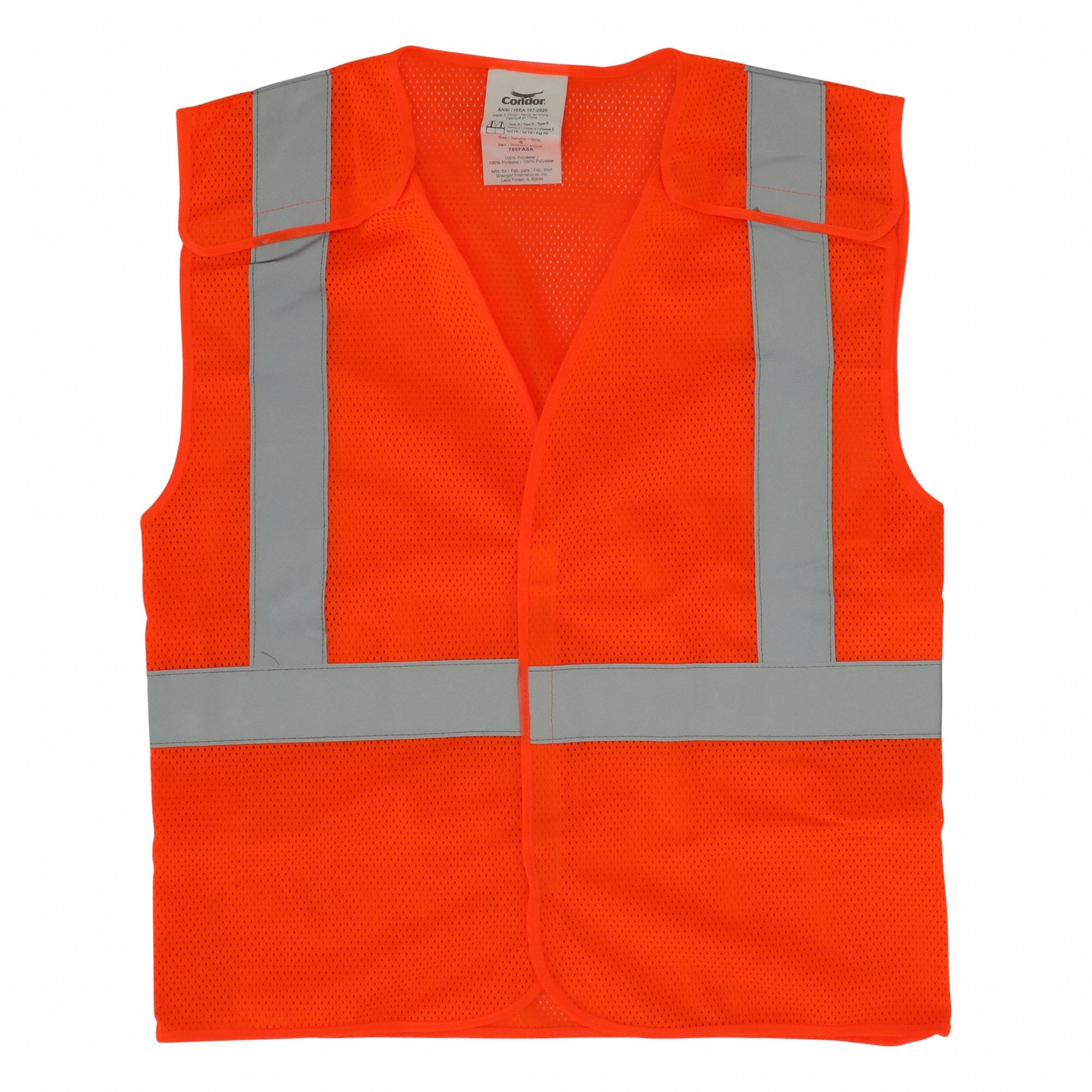 CONDOR, ANSI Class 2, U, High-Visibility Vest - 786FA6|786FA6 - Grainger