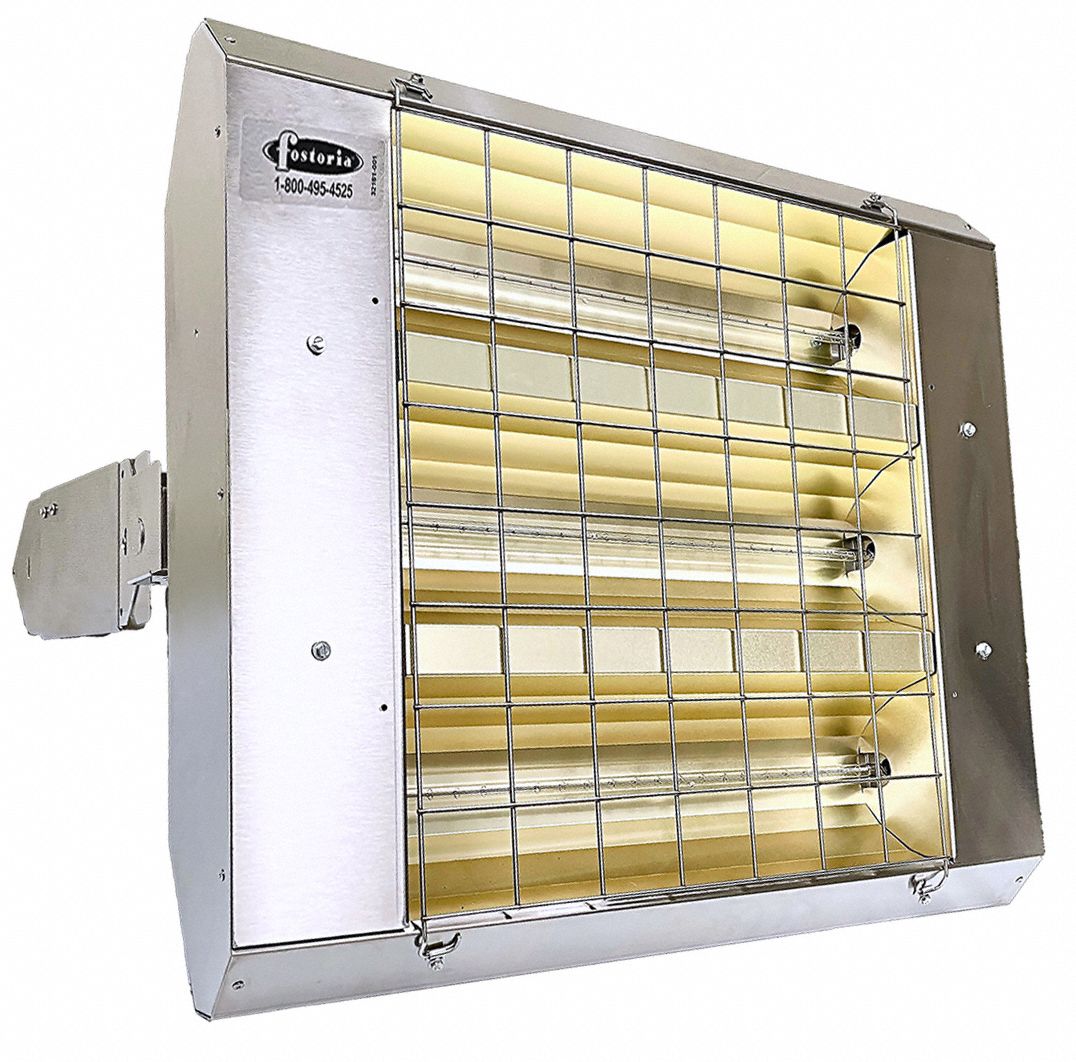 FOSTORIA, 4800 W Watt Output, 480V AC, Infrared Quartz Electric Heater ...