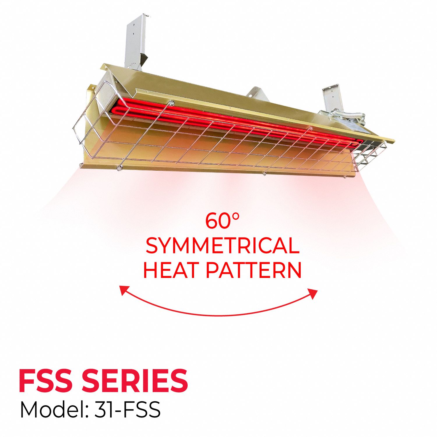 FOSTORIA Infrared Overhead Electric Heater: 3150 W Watt Output, 480 V ...