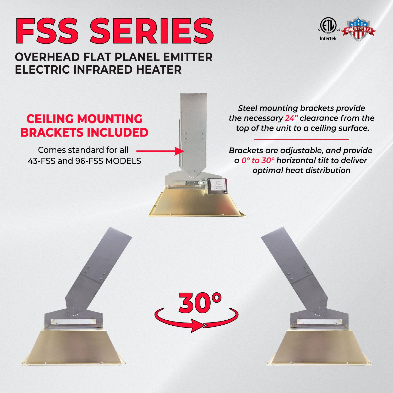 FOSTORIA Infrared Overhead Electric Heater: 9500 W Watt Output, 480 V ...